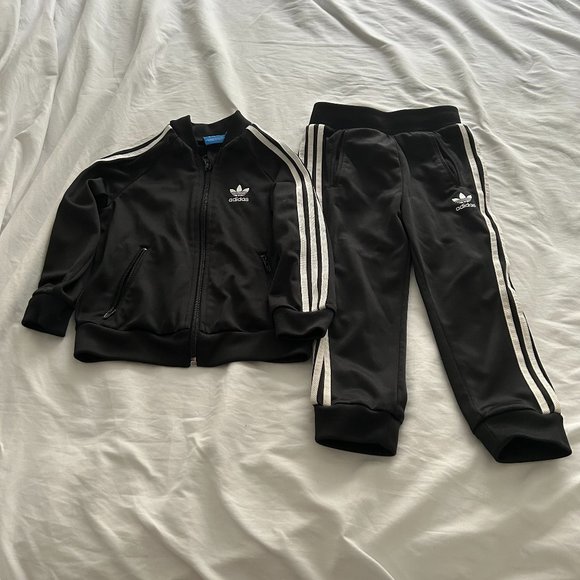 adidas | Matching Sets | Boys Adidas 2piece Tracksuit 3t Blackwhite ...